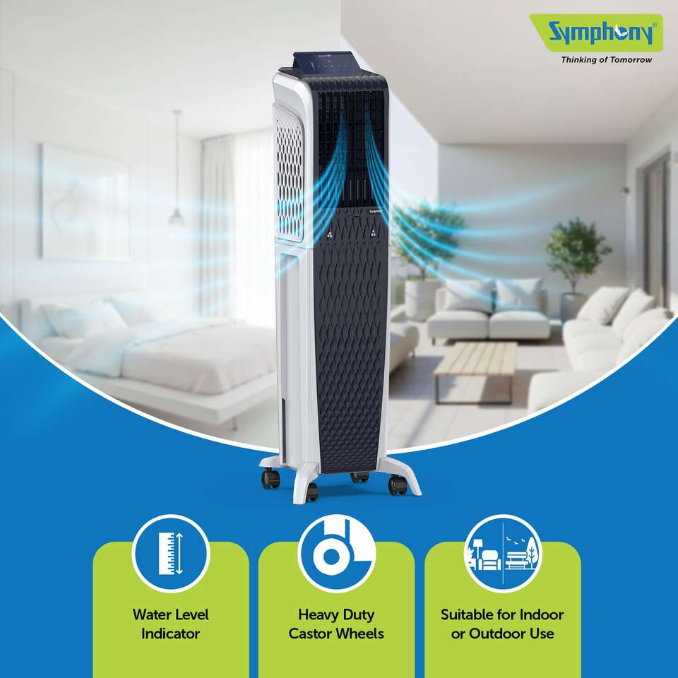 Symphony 50 L Tower Air Cooler with Touch & Remote Control CFD ...
