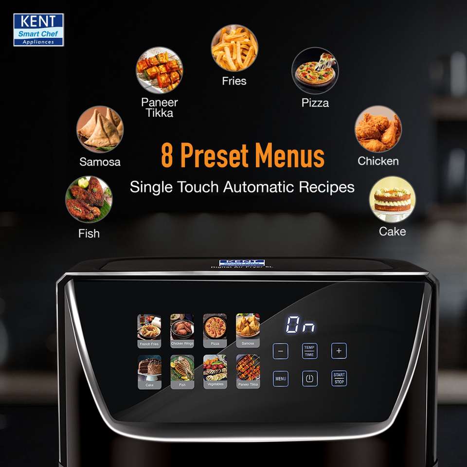 KENT Ultra Digital Air Fryer 5L | 1500W | Bake, Grill & Roast | Up to ...