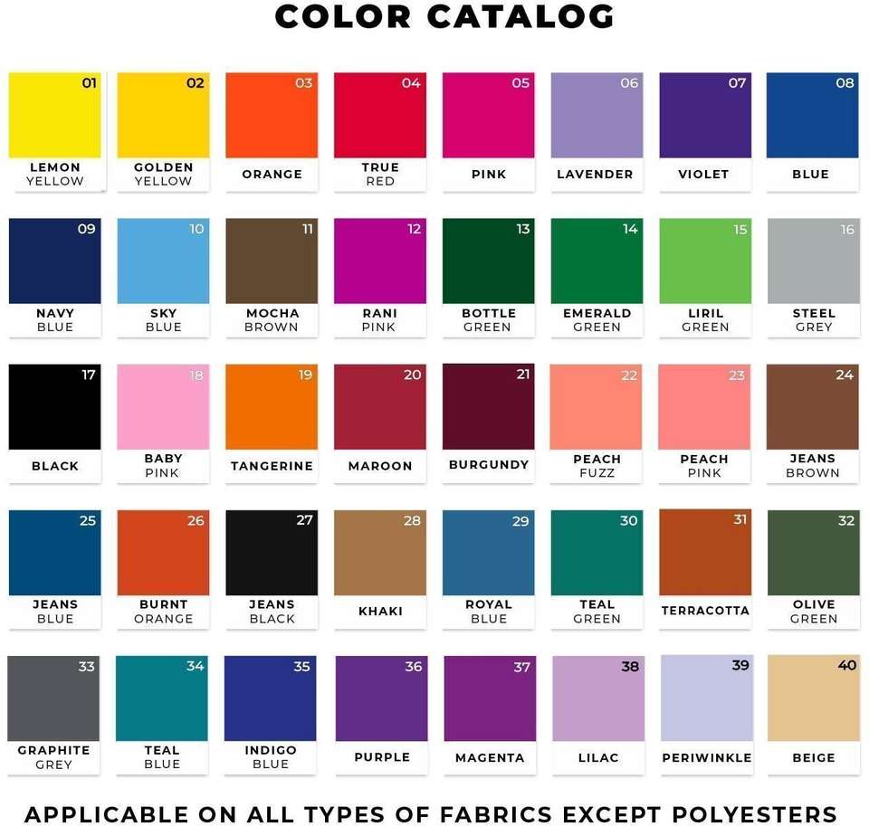 KADAM #1 Classic, 10 Shades Multicolor Fabric Dyes - #1 Classic, 10 ...