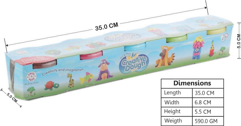 Aditi Toys Creative Dough for Boys/Girls/Kids 100gm X 5 pcs | Age - 3 ...