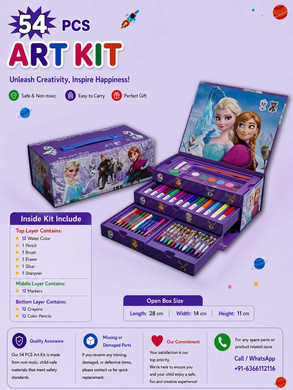 Flipkart.com | TOYIFY 54 PC Kids Art Set Drawing Kit Coloring Portable ...