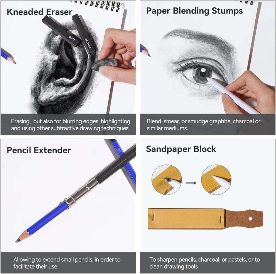 Flipkart.com | Wynhard 47 Pieces Pencil Kit Drawing Pencils for Artists ...