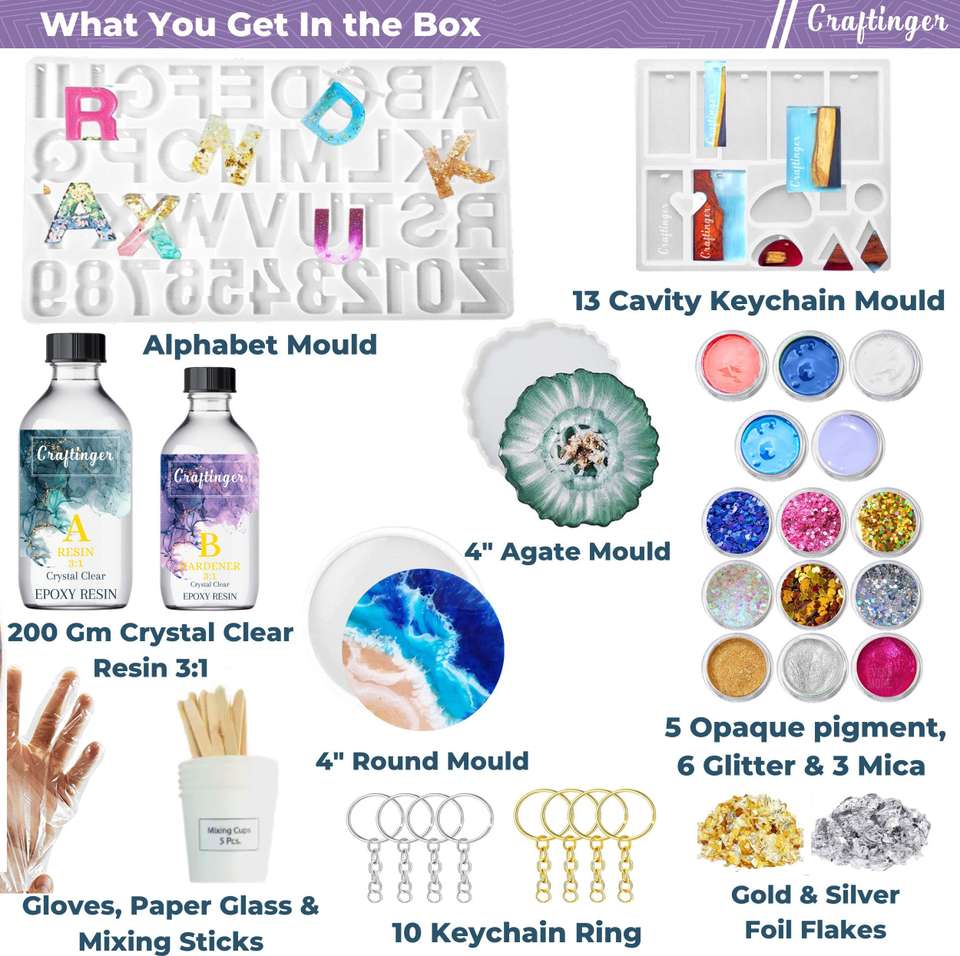 Flipkart.com | Craftinger DIY Resin Art Kit with Mould Resin and ...