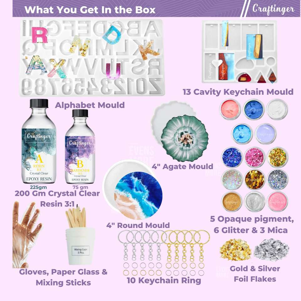Flipkart.com | Craftinger DIY Resin Art Kit with Mould Resin and ...