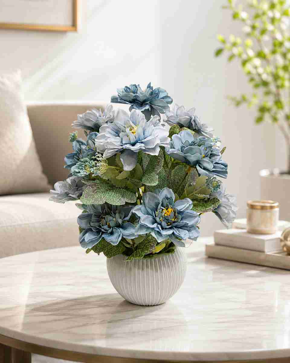 Bageecha Green Dahalia Artificial Flower with Pot Price in India - Buy ...