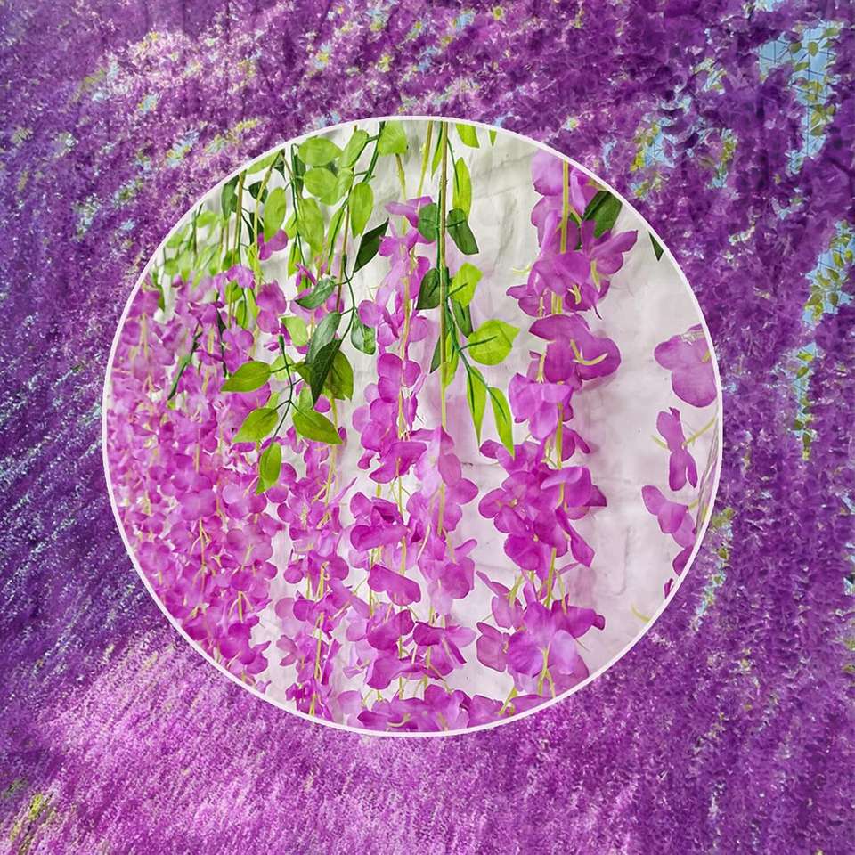 well art gallery Artificial Wisteria Vine Ratta Wisteria Hanging Silk ...
