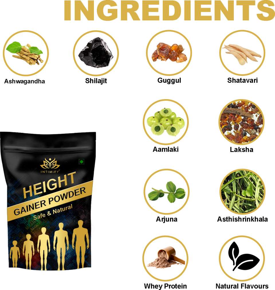 INTIMIFY Ayurvedic Height growth powder, tall medicine, height badhane ...