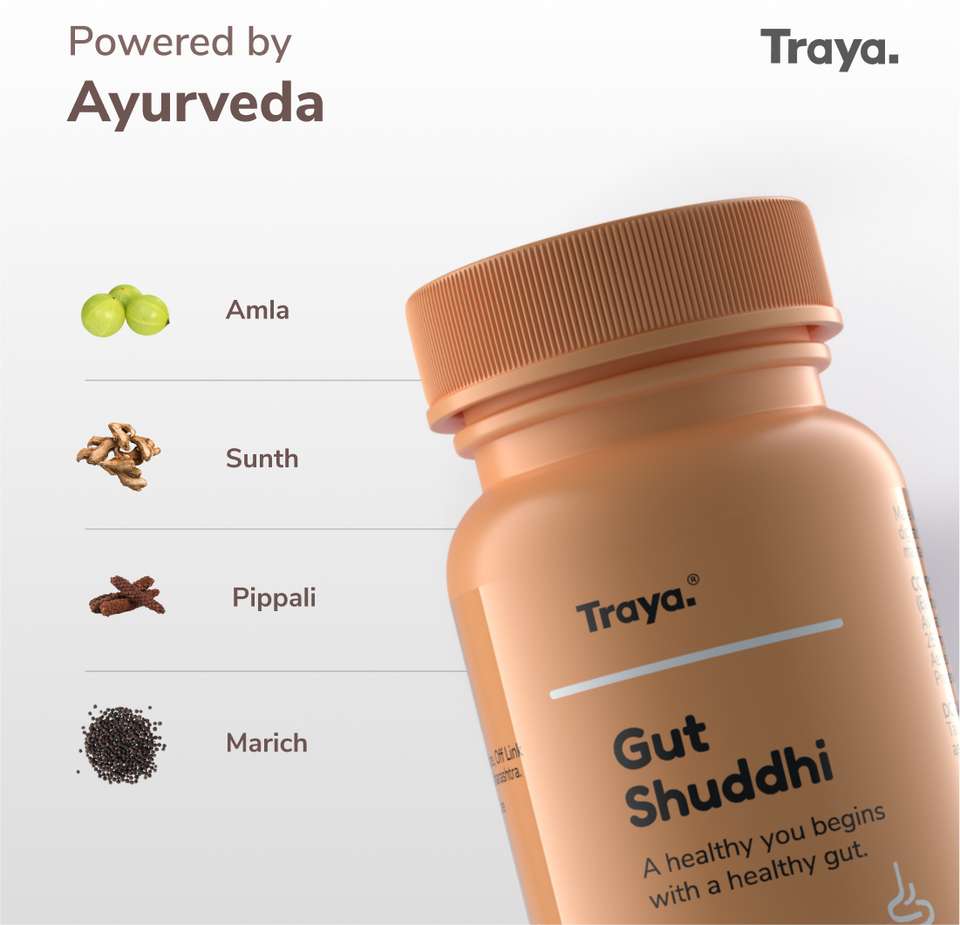 Traya Gutt Shuddhi Medicine for Constipation, Bloating & Gas Relief (30 ...