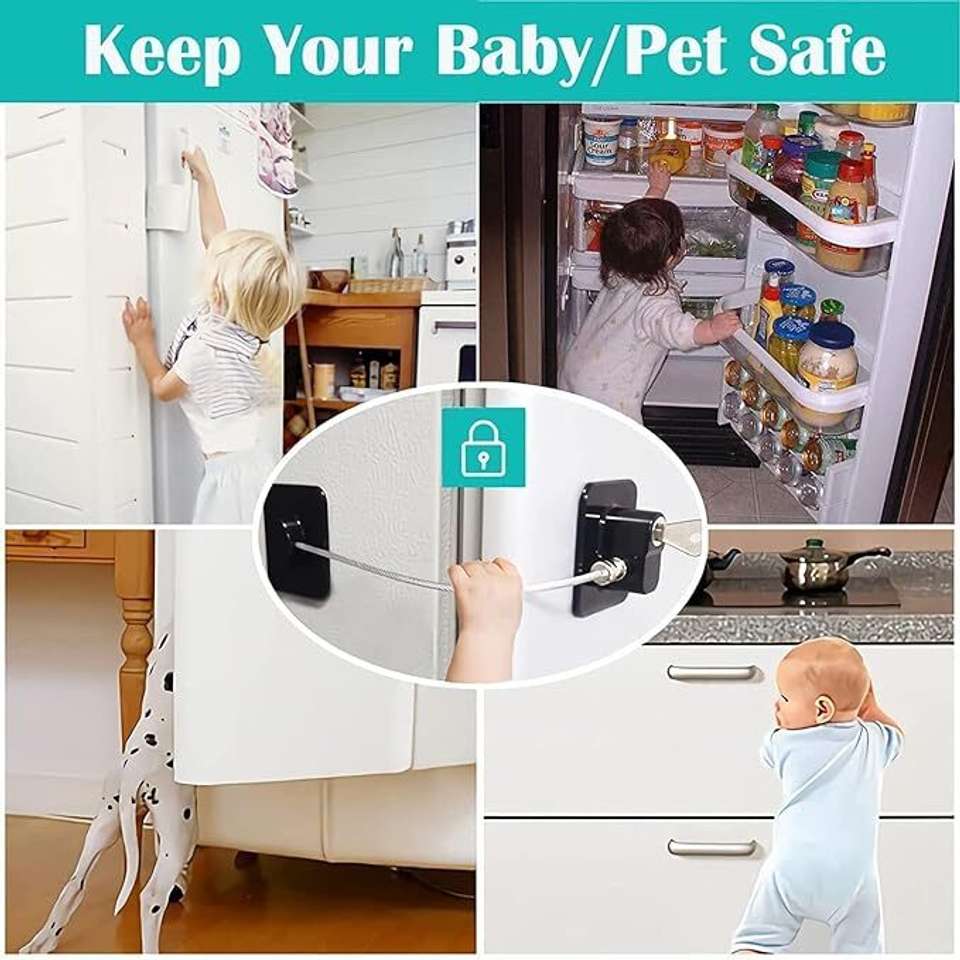 Saveeasy Child Safety Lock Refrigerator Door Lock With Key For Baby ...
