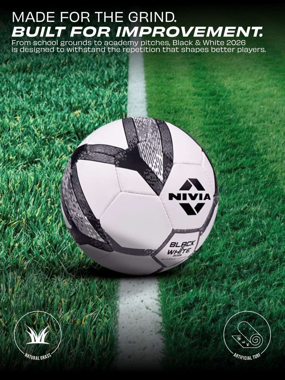 NIVIA Black & White, 32 Panel, Ideal For Natural & Artificial Turf ...