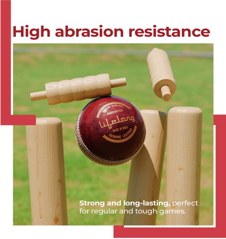 Lifelong Cricket Leather Ball |4-Piece Hand-Stitched |Premium Leather ...