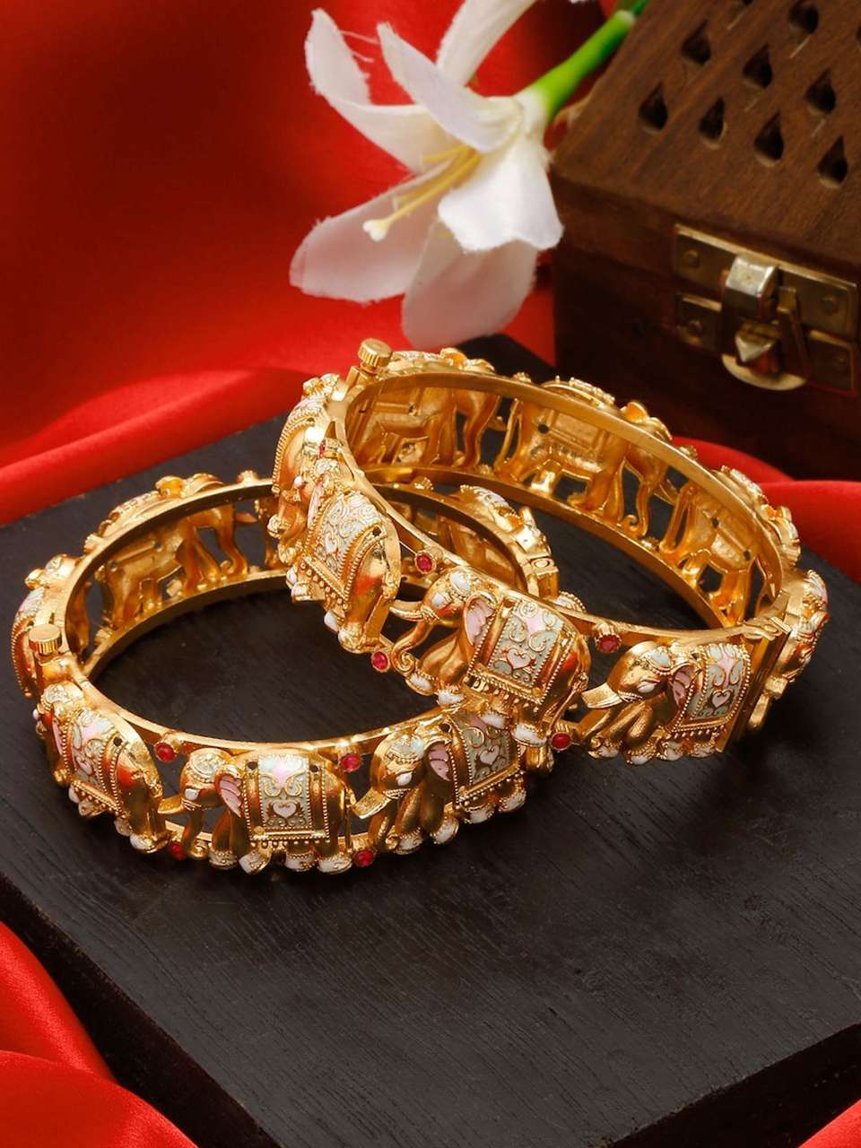 YouBella Alloy Gold-plated Bangle Set Price in India - Buy YouBella ...