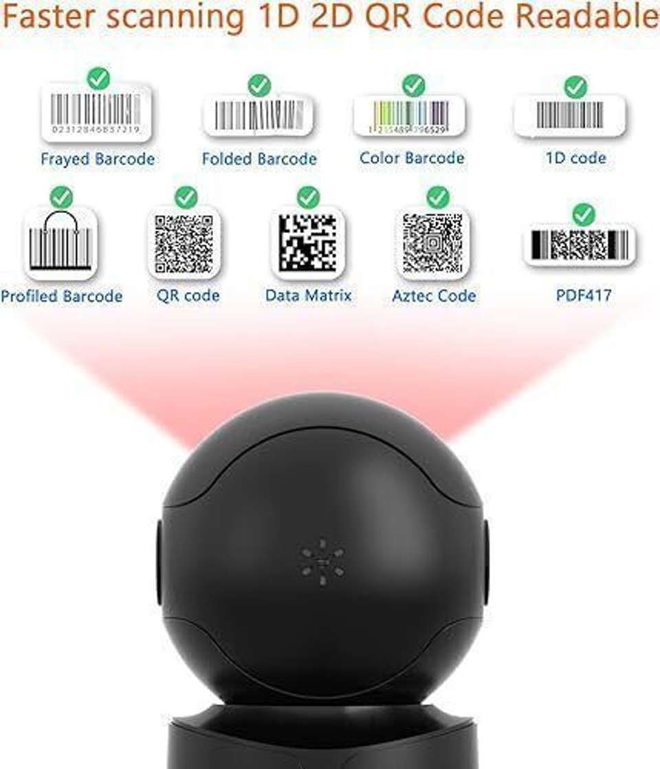 Nexscan Hands-Free 2D & 1D USB Desktop Barcode Scanner with 300K CMOS ...