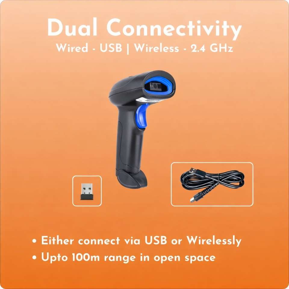 AVIER AV55D Wireless 2.4GHz 2D&1D Barcode Scanner (QR Code & Barcode ...
