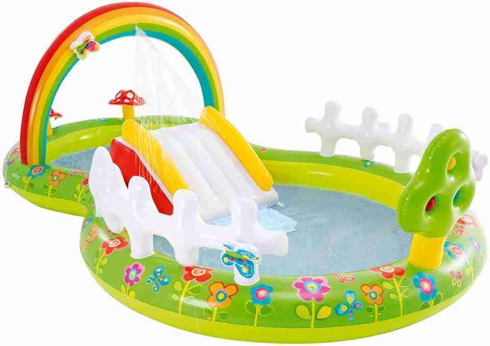 ROSAIRES Inflatable Children's Swimming Pool Play Center With Slide ...
