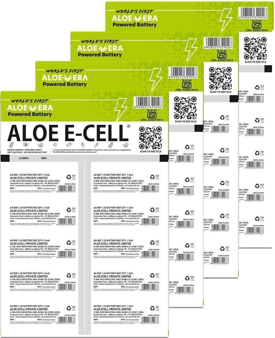 Aloe Ecell AA 1.5V 1.5X Power | Eco | Made in India Battery - Aloe ...