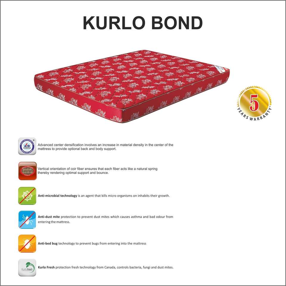 KURLON Kurlo bond 5 inch King Coir Mattress Price in India - Buy KURLON ...