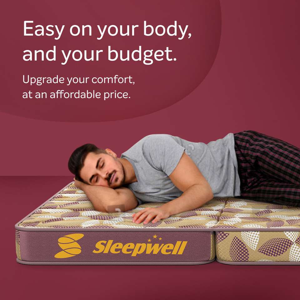 Sleepwell Tarang Tri-fold,Travel & Guest, Compact & Portable, Double ...