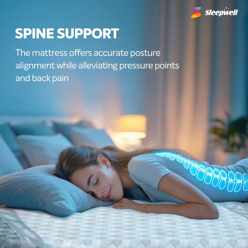 Sleepwell Ortho Pro Natural Latex, Quilted Top, Resitec Foam, Neem Anti ...