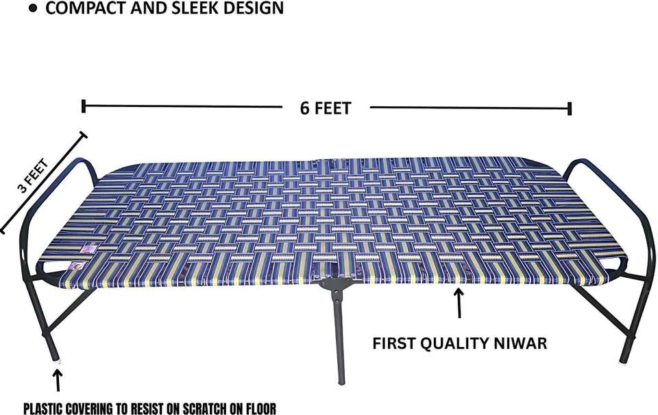 HussainFuniture Single Folding Bed | Folding Palang | Heavy Duty Metal ...