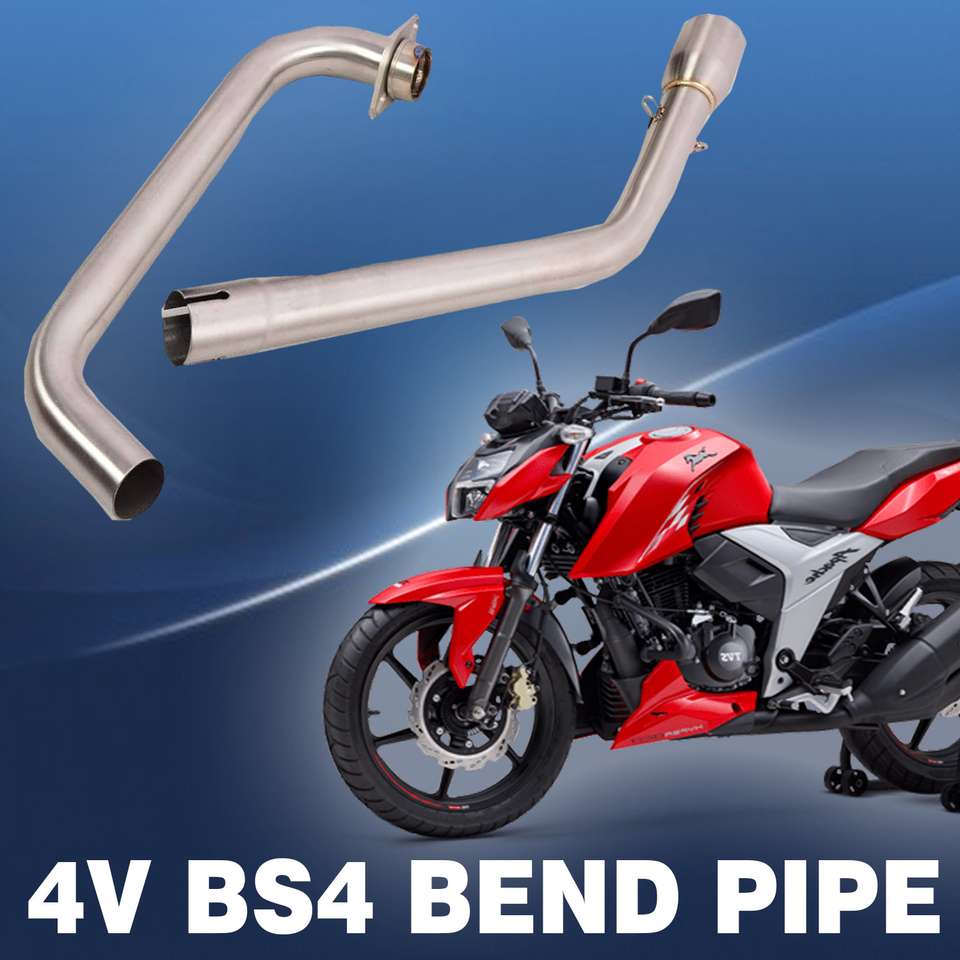 ASRYD TVS Apache RTR 160 4V BS4 Silencer Bend Pipe Bike Exhaust Heat ...