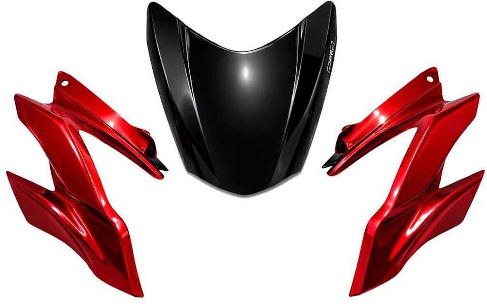 jeetucreation apache visor red aal bike apache fit size Bike Headlight ...