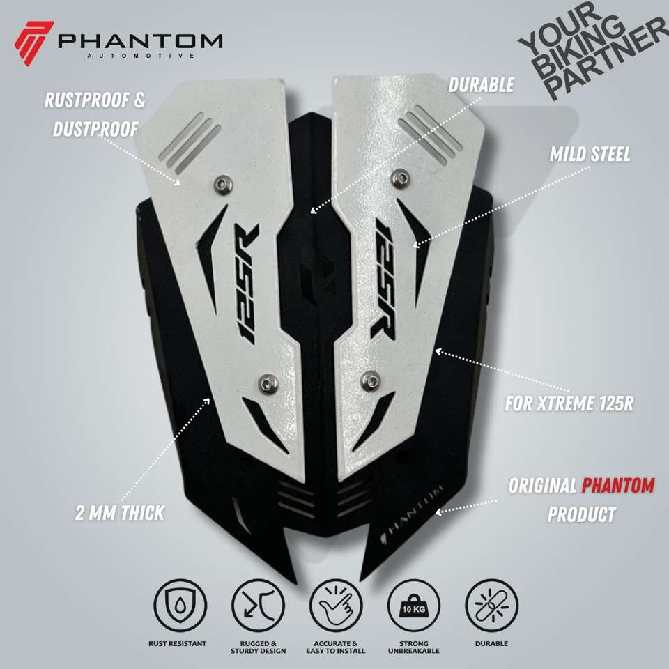 PHANTOM Premium Heavy Metal Visor for Hero Xtreme 125R Windshield ...