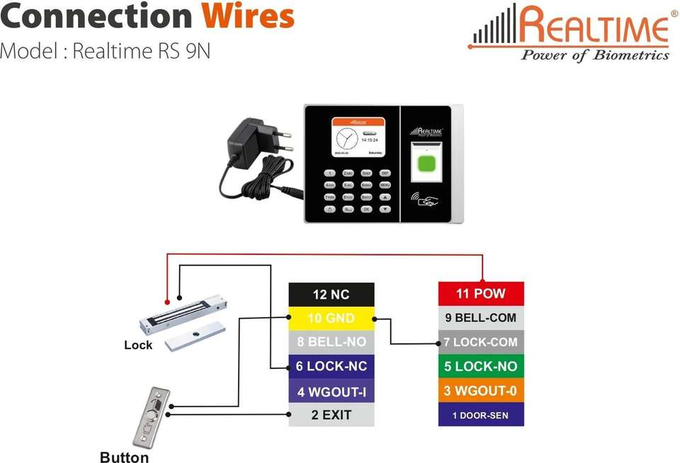 Realtime RS 9N Attendance with Access Control & 250 Free Cloud User For ...