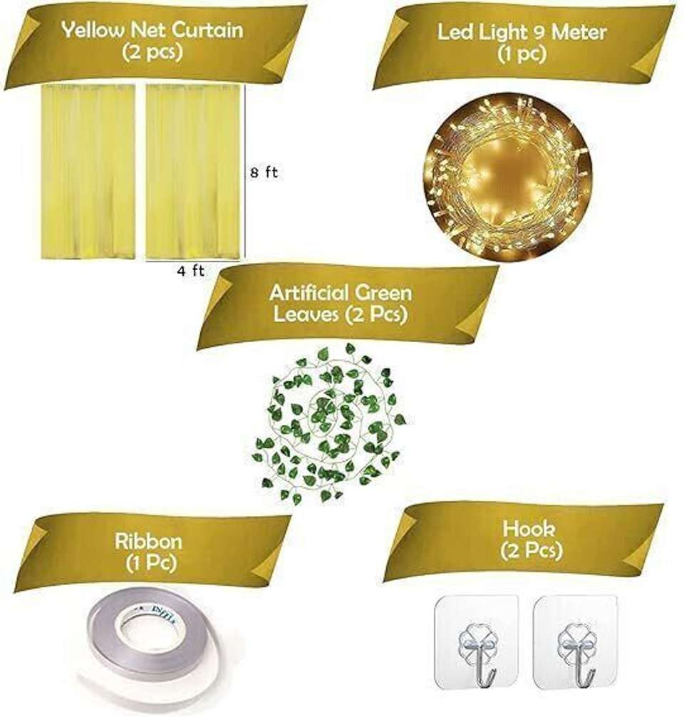 SKYWINS Haldi Decoration Items for Marriage - 8 Pcs Sangeet Backdrop ...
