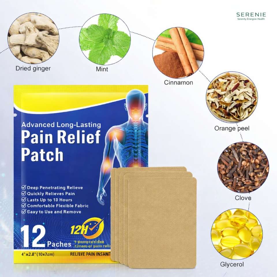 SERENIE SERENITY ENERGIZE HEALTH Pain Relief Patches Muscle Pain Care ...