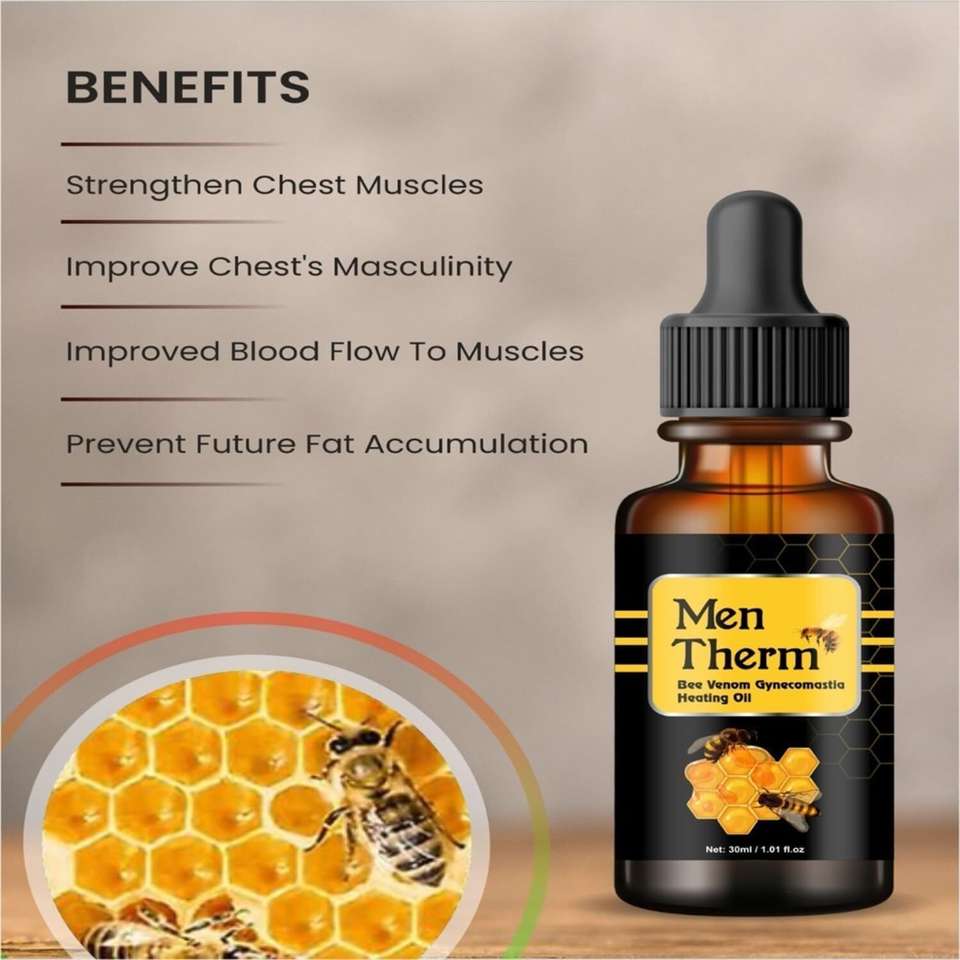 INDIANA HUDA Bee Venom Men Therm Oil 30ml Tightens Chest with Natural ...