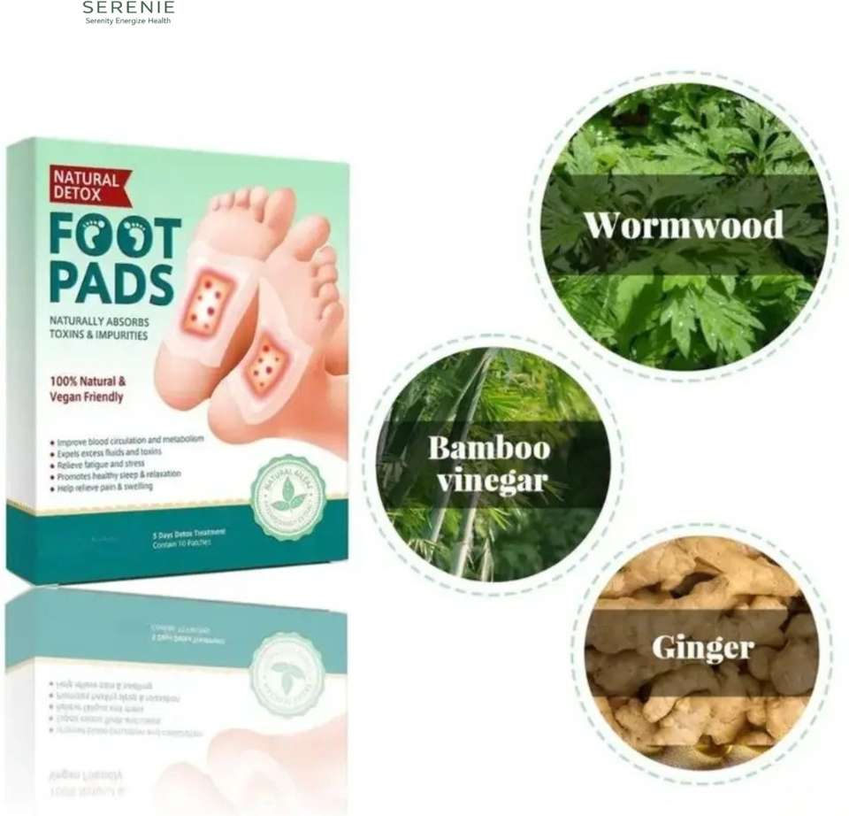SERENIE SERENITY ENERGIZE HEALTH Ginger Foot Patch Relaxation Foot ...