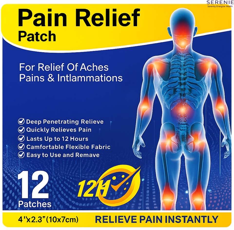 SERENIE SERENITY ENERGIZE HEALTH Pain Relief Patches Muscle Comfort ...