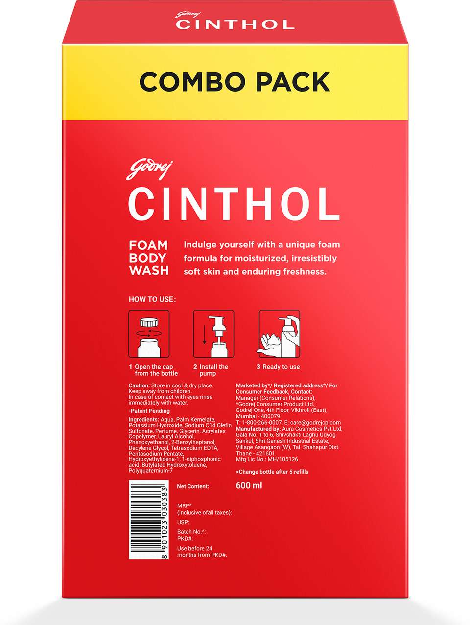 CINTHOL Original Foam Body Wash - Combi Pack: Buy CINTHOL Original Foam ...