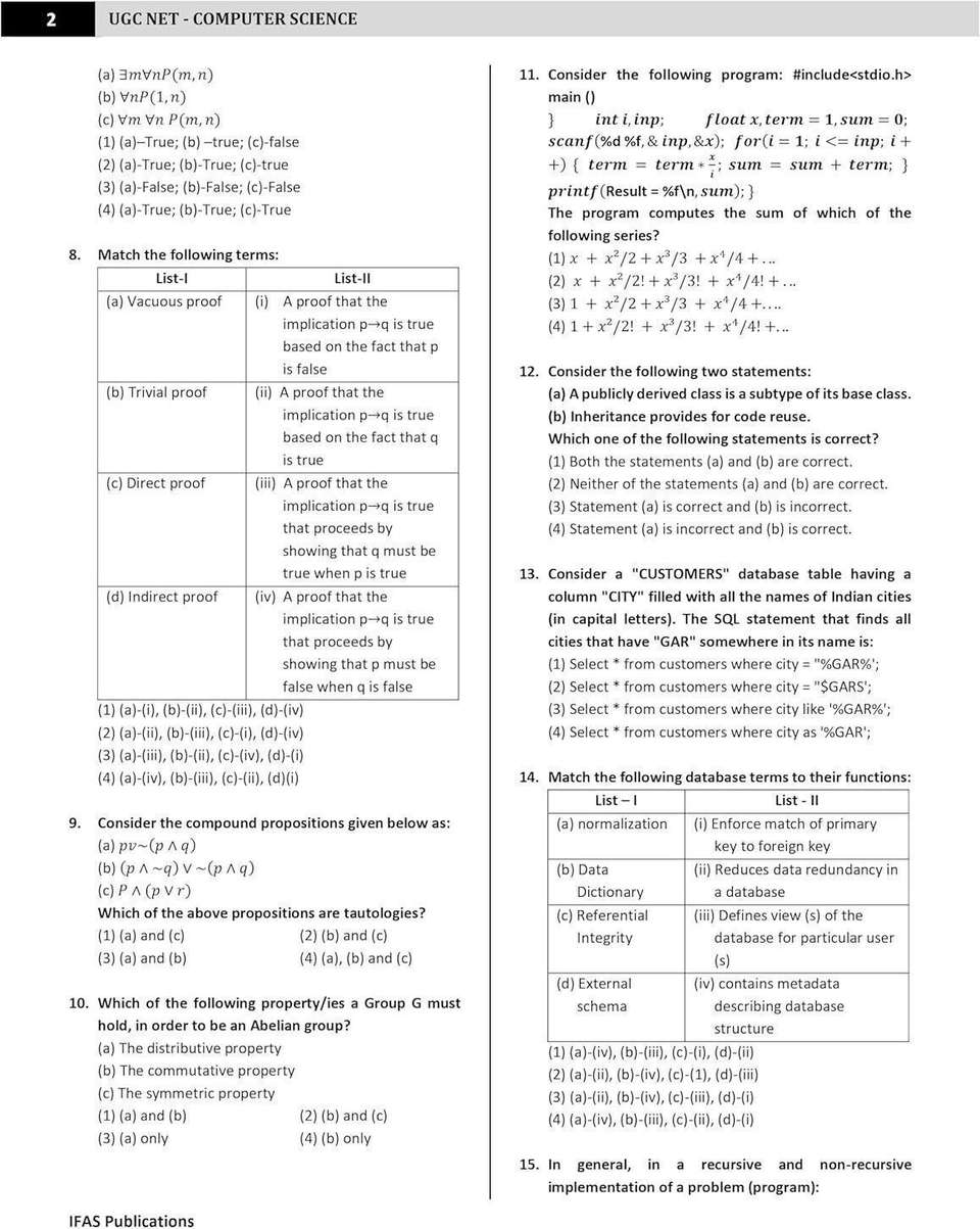 UGC NET Computer Science 2026 - 11 Years Paper 2 Previous Year Papers ...