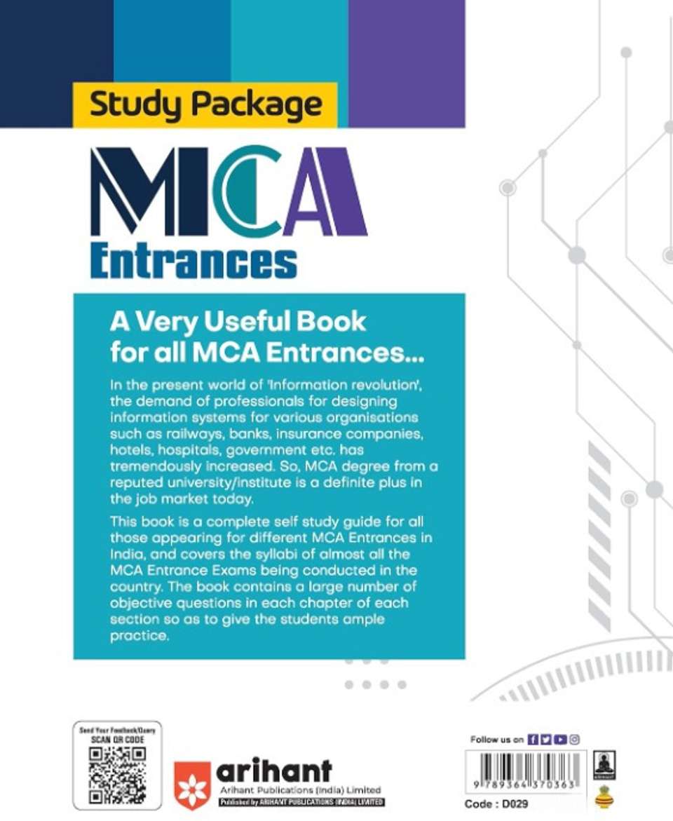 Arihant MCA Entrances Exam Book 2025 | Study Package for MCA, National ...