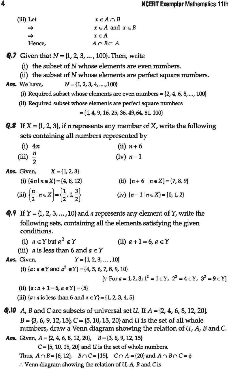 Arihant NCERT Exemplar Mathematics 11th Problems & Solutions with ...