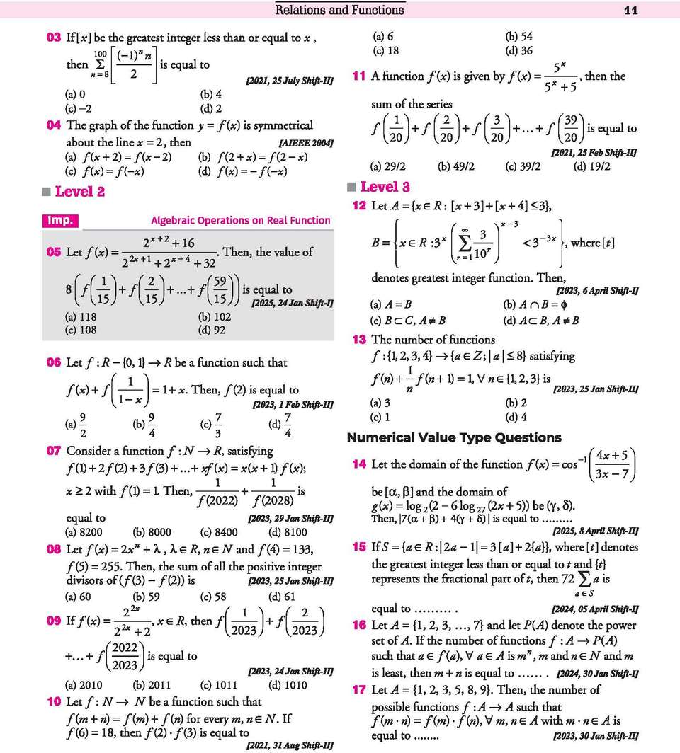 Arihant 24 Years JEE Main Mathematics Chapterwise Topicwise PYQ with ...