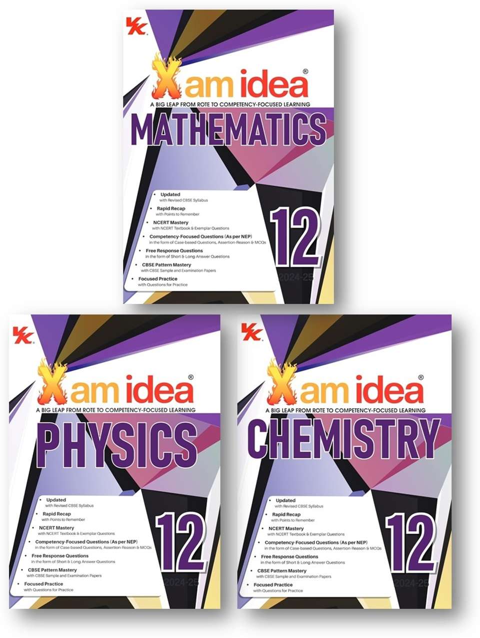 Xam Idea Class 12th [ Physics , Chemistry & Mathematics ] 3-Books Set ...
