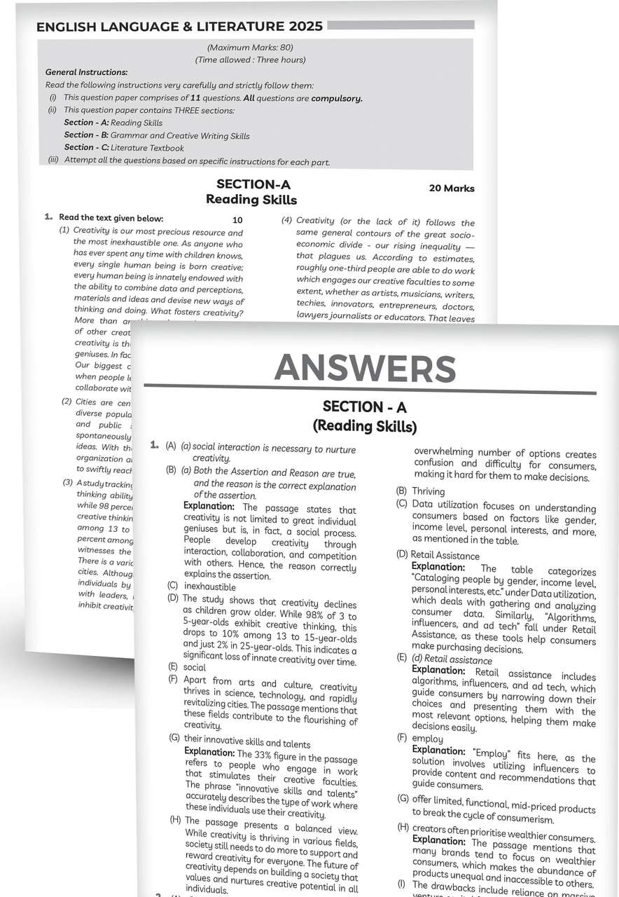 Educart Granth CBSE Class 10 Previous 10 Year Solved Papers 2026 - with ...