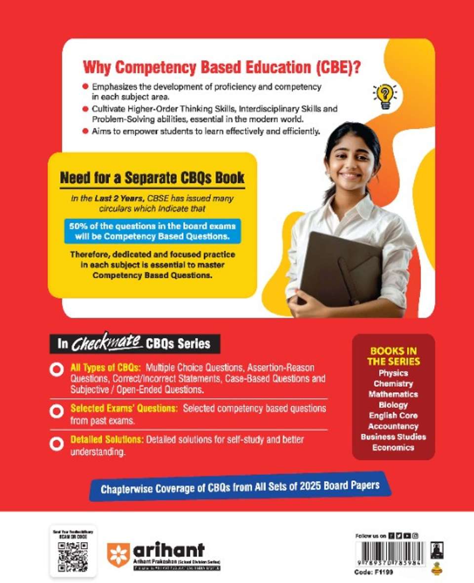 Arihant Checkmate CBQs Accountancy For CBSE Class 12 Competency Based ...
