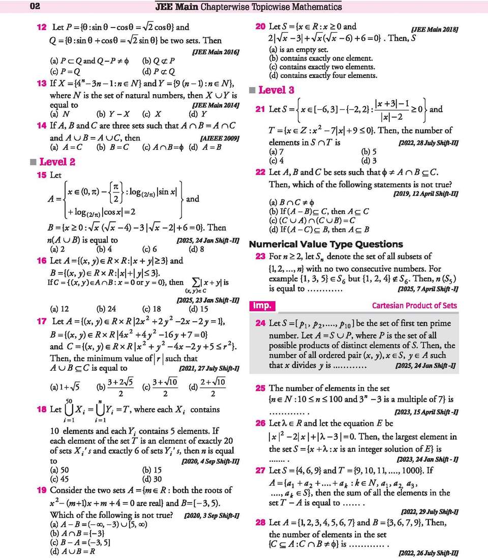 Arihant 24 Years JEE Main Mathematics Chapterwise Topicwise PYQ with ...