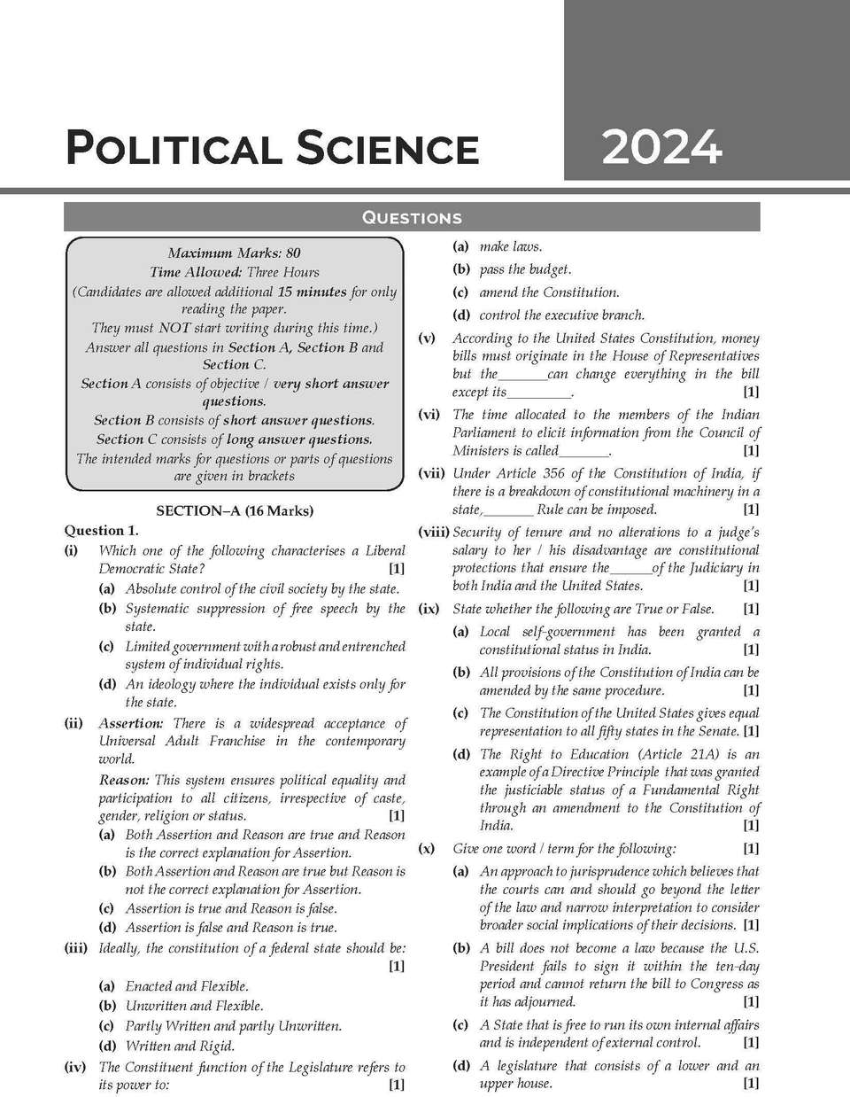 ISC 10 Years Solved Papers Humanities Stream Class XII for 2025 ...