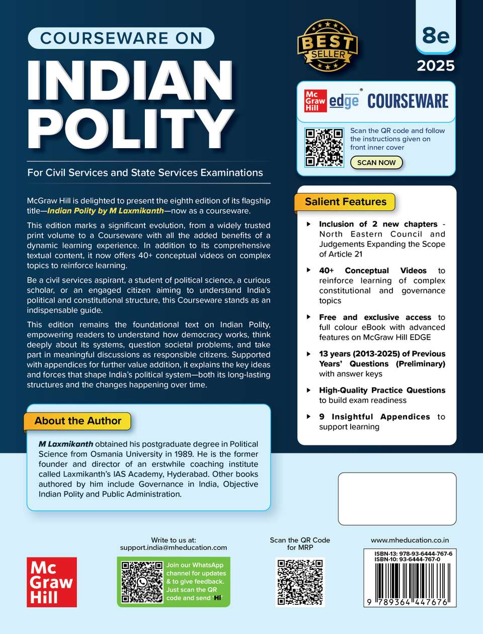 Indian Polity Courseware (English), 8e by M Laxmikanth for UPSC 2026 ...
