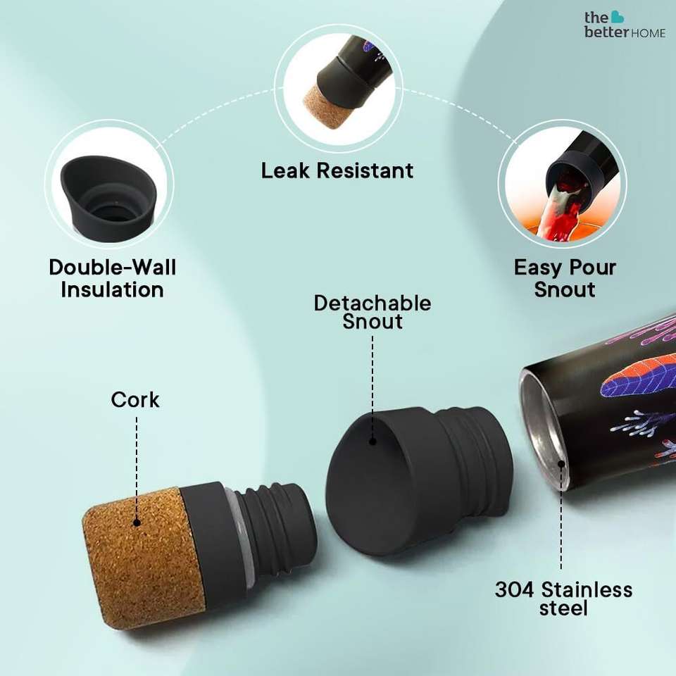 The Better Home Insulated Water Bottle for Kids Office:18Hr Hot,Cork ...