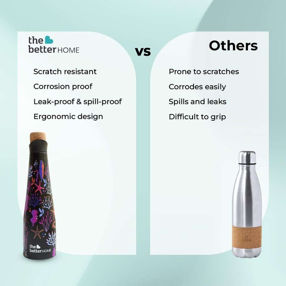 The Better Home Insulated Water Bottle for Kids Office:18Hr Hot,Cork ...