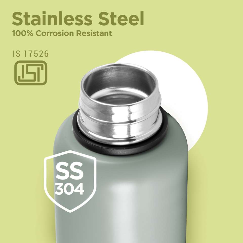 MILTON Aura 1000 Thermosteel Water Bottle, ISI Certified, 24 Hr Hot and ...