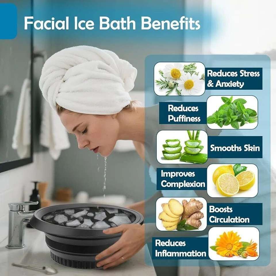 DK Trendspotters Silicone Massage Bowl Silicone Face Ice Bath Bowl with ...