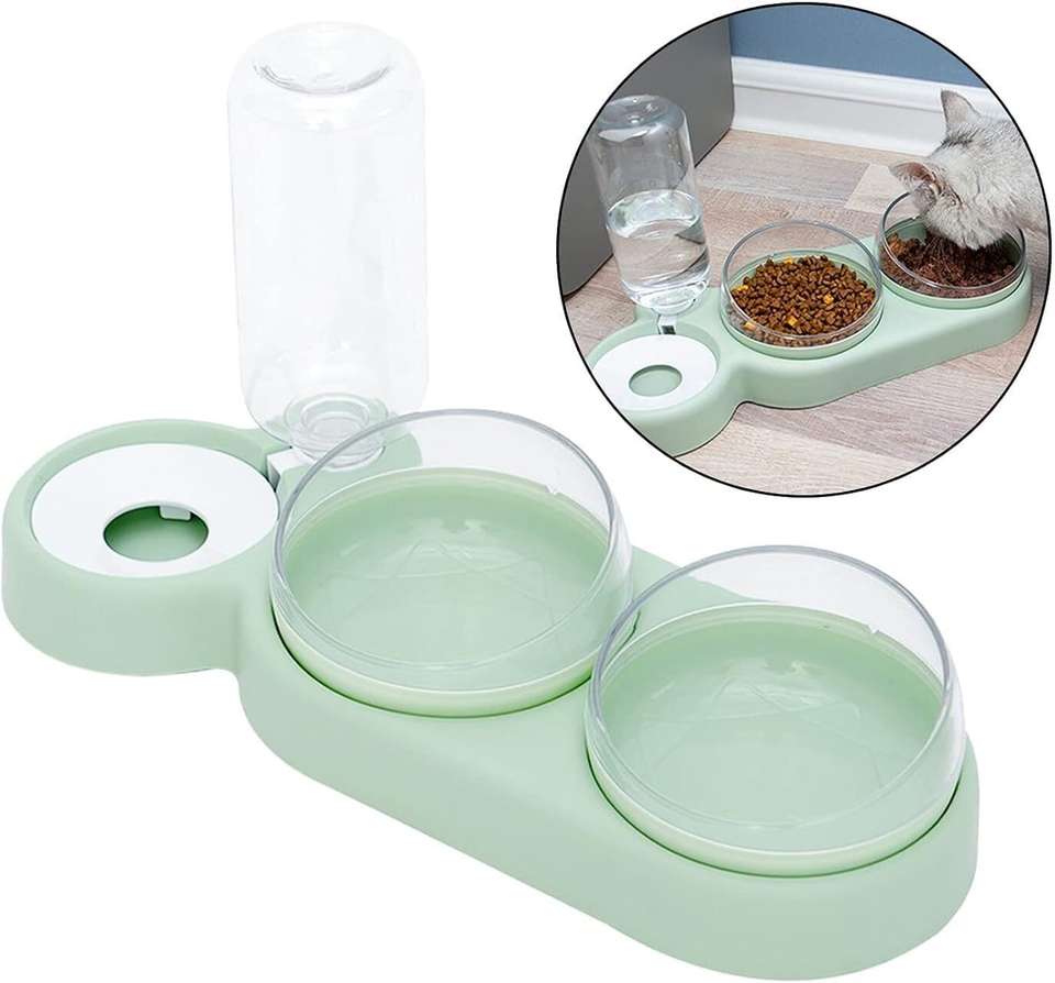 vikol Food And Water Plastic Raised Cat Dishes Automatic Water Feeding ...
