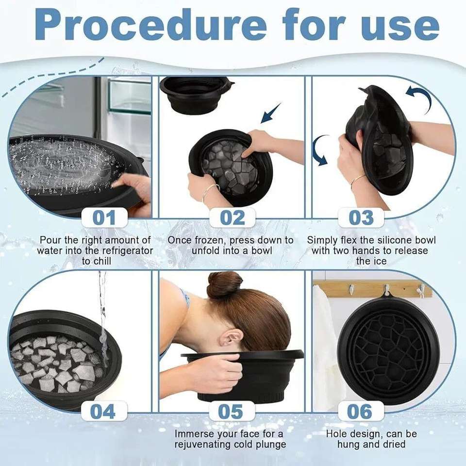DK Trendspotters Silicone Massage Bowl Silicone Face Ice Bath Bowl with ...